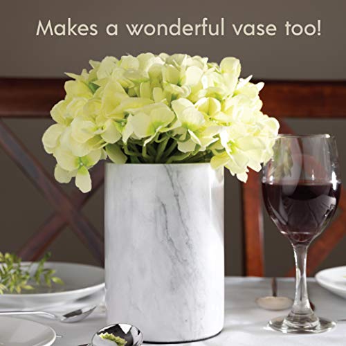 Homeries Marble Wine Chiller Bucket - Wine & Champagne Cooler for Parties, Dinner β Keep Wine & Beverages Cold β Holds Any 750ml Bottle - Ideal Gift for Wine Enthusiasts