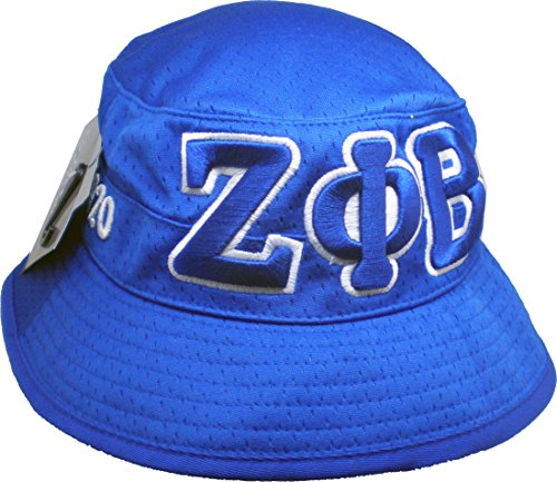 Cultural Exchange Zeta Phi Beta Big Letter Ladies Floppy Bucket Mesh Hat [Royal Blue - 58 cm]