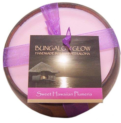 Bungalow Glow, Candle Sweet Hawaiian Plumeria Wood 6 Ounce
