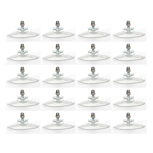 DANXQ M4 D5CM Strong Clear PVC Screw Sucker Suction Cup Hook with Cap Nut for Kitchen Bathroom Shower Rack,20 PCS/Pack (M4-CAPNUT)