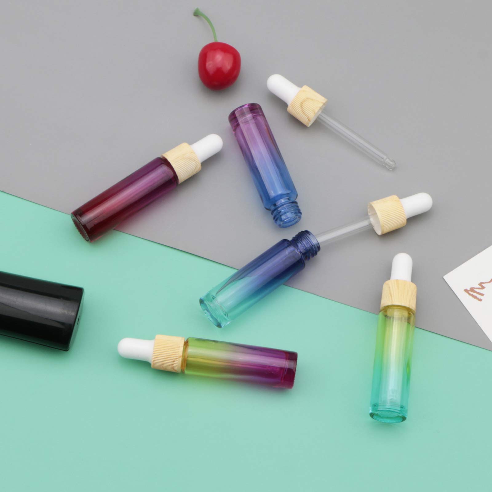 Newzoll 10Pcs Dropper Bottles, 10ml (1/3oz) Glass Bottles Vials with Eye Droppers & Funnels, Essential Oils Perfumes Skincare Liquids Dropper Vials Bottles Containers