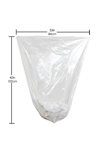 TYPLASTICS 33 Gallon Clear Trash Can Liners - 33" x 40" - HD Garbage Bags - Case of 500