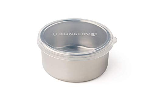 U-Konserve Stainless Steel Round Food-Storage Lunch Container 9oz - Clear Silicone Lid - Leak Proof and Airtight - Dishwasher Safe - Plastic Free