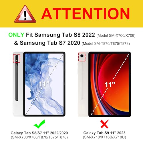 Fintie Case for Samsung Galaxy Tab S8/Tab S7 11 Inch (Model SM-X700/X706/T870/T875/T876), Tuatara Rugged Unibody Hybrid Full Protective Bumper Kickstand Cover Built-in Screen Protector, Black