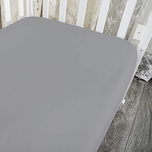 Nicesure Microfiber Fitted Crib Sheet - Soft and Breathable Toddler Sheets for 28 x 52in Fits Standard Crib and Toddler Mattress,2 Pack Set (Gray)