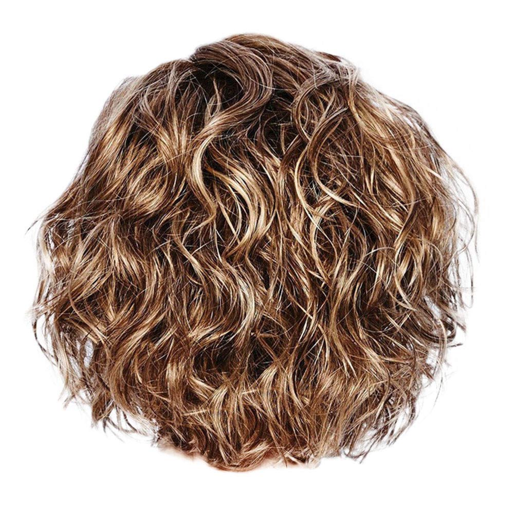 Cobcob Women's Fashion Short Curly Wigs, Clearance Ladies Heat Resistant Lace Front Wavy Gold Human Hair Real Natural Wigs (Gold)