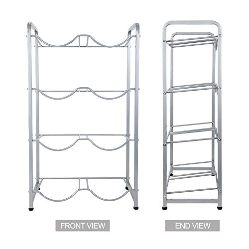 KAX 5-Gallon Water Bottle Holder 8 Trays Water Jug Rack 4-Tier Water Bottle Rack Reinforced Steel Rack for Water Storage Water Bottle Storage Rack for 8 Bottles, Silver
