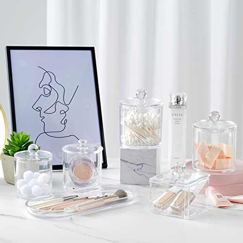 Acrylic Vanity Tray Bathroom Storage Organizer Tray, Catchall Tray,Countertop Sink Tray Dispenser,Sturdy Holder for Cabinet, Vanity, Shelf, Cupboard, Cabinet, or Closet Organization(2 Pack) (Clear)
