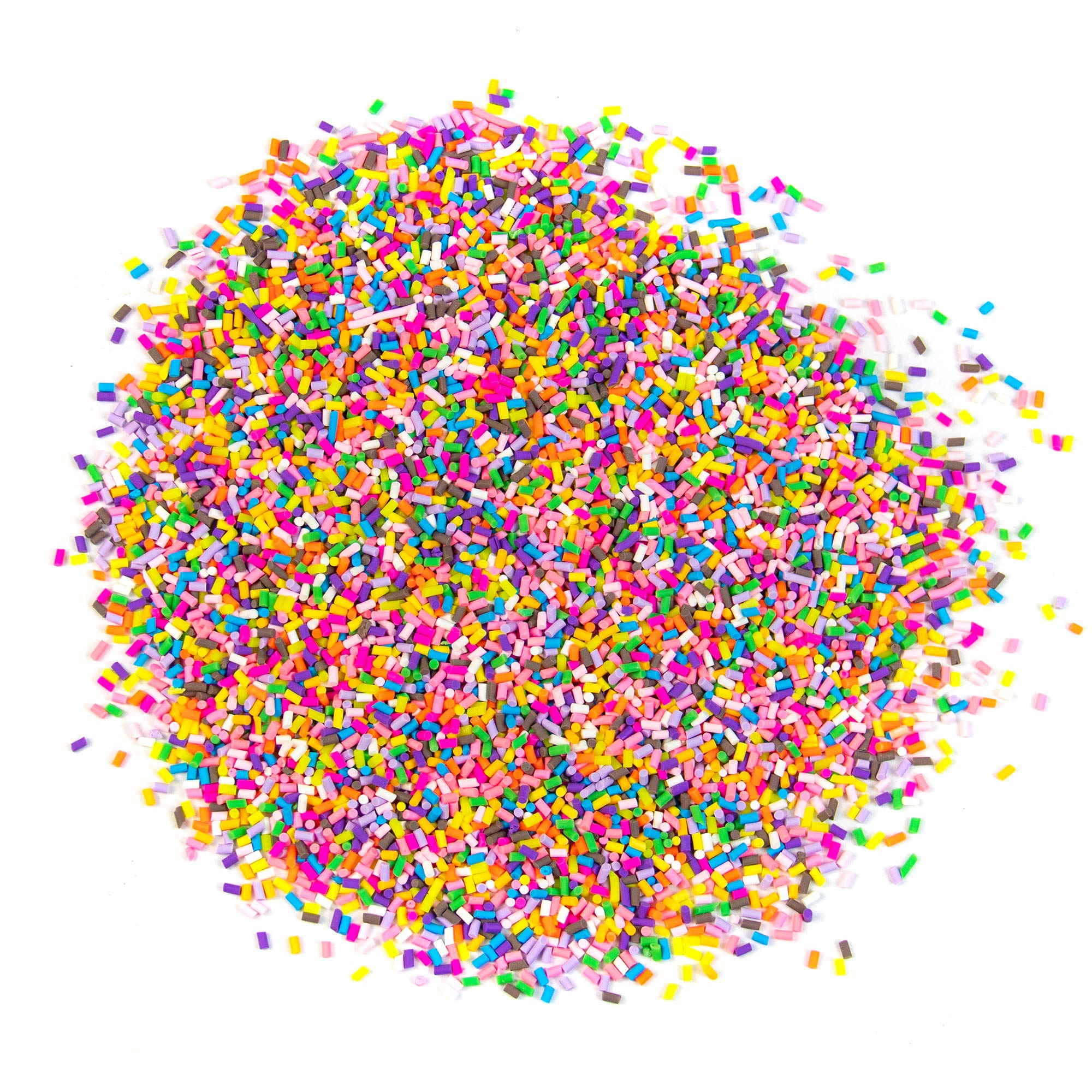 AUEAR, 100g Colorful Fake Candy Sweets Sugar Faux Sprinkles Polymer Resin Sprinkle Clay Nail Art Slices for DIY Crafts Phone Case Cake Dessert Simulation Food Decorations(Color A)