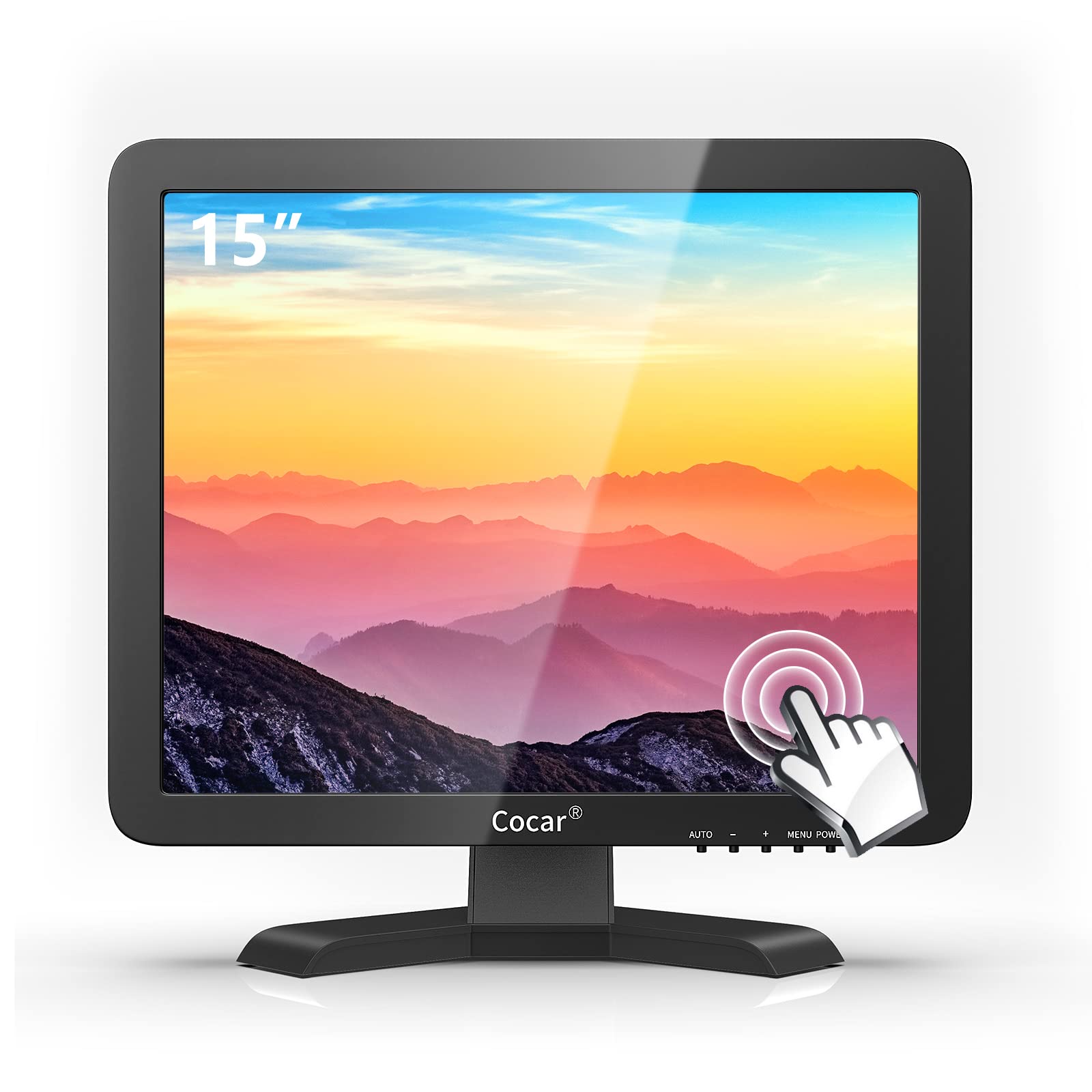 Cocar 15 inch Touchscreen Monitor, LCD Touch Screen Monitor 1024x768 Resolution VGA Input for PC/Office/Retail/Restaurant/Bar/Warehouse/Pos Touchscreen Monitor