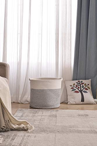 Baskets for Clothes Storage, Large Rope Laundry Basket, Woven Basket for Clothes,Bags,Toys,Towels, Hamper for Laundry, Rope Basket, Blanket Basket, Environmental Protection Material