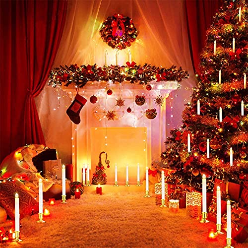 YAUNGEL Window Candles, 8 Pack LED Battery Operated Christmas Candles for Windows with Remote Timer Electric Candle Lights with Removable Candle Holders Suction Cups for Christmas Decorationsā¦
