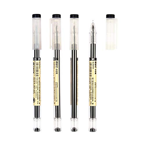 Gel Ink Pen 0.35mm Black Extra-Fine Ballpoint Pen for Office School Stationery Supply 12 Packs