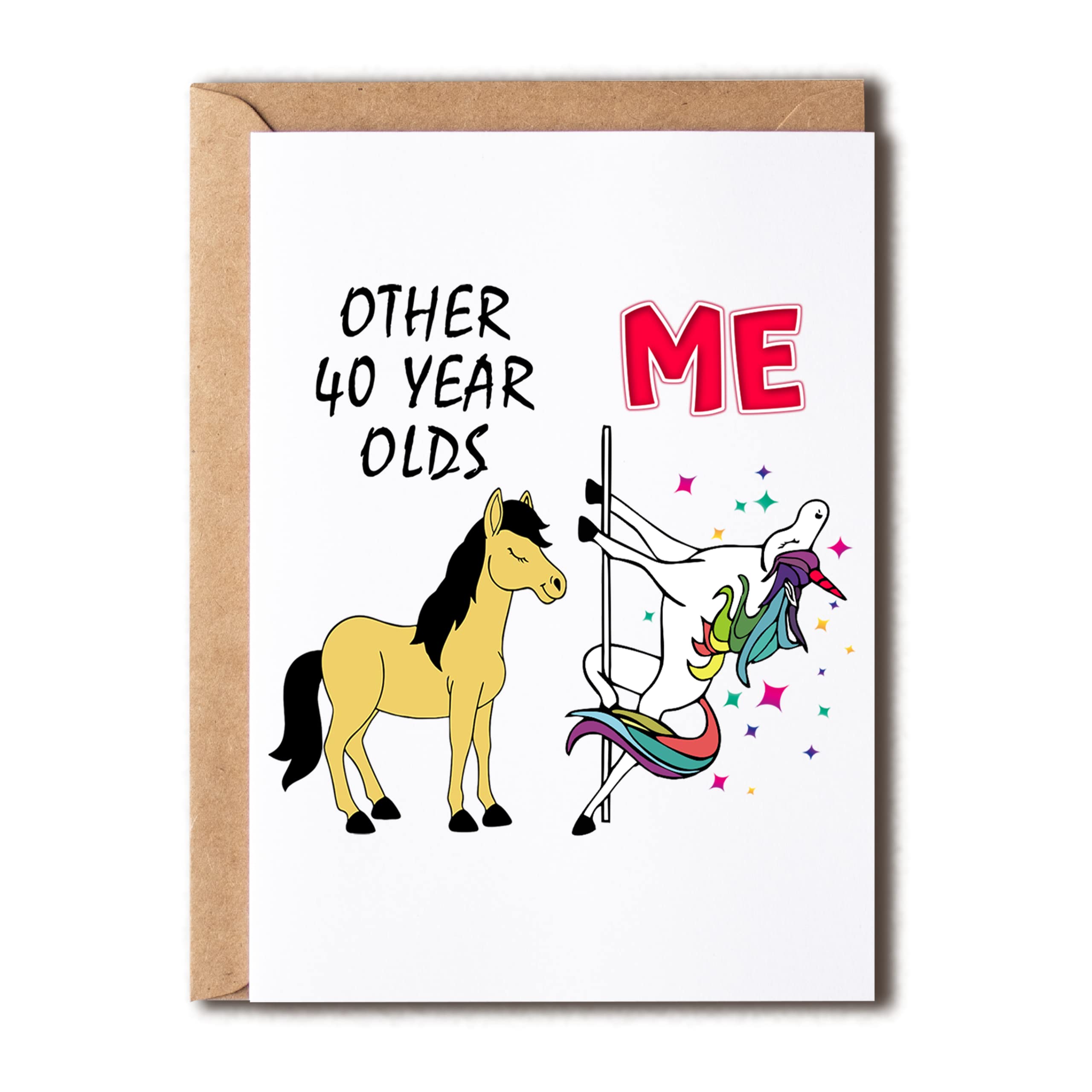 40Th Birthday Gifts For Women Other 40 Year Olds Me Unicorn Card 40 Years Old Birthday Gifts Card For Mom Wife Friend Sister Her