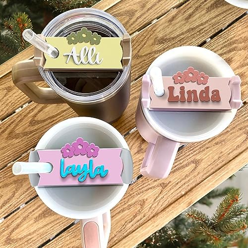 64oz, 40oz, 30oz, 20oz Tumbler Personalized Name Tag Personalized Name Tag for Lid, Name for Tumbler Lid, Tumbler Cup Accessories