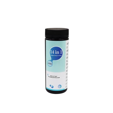 50 pH Test Strips - 14 in 1 Drinking Water Test Stripes Kit - Drinking Water and Well Test Kit for Hardness, PH, Lead, Iron, Copper, Chlorine, Cyanuric Acid