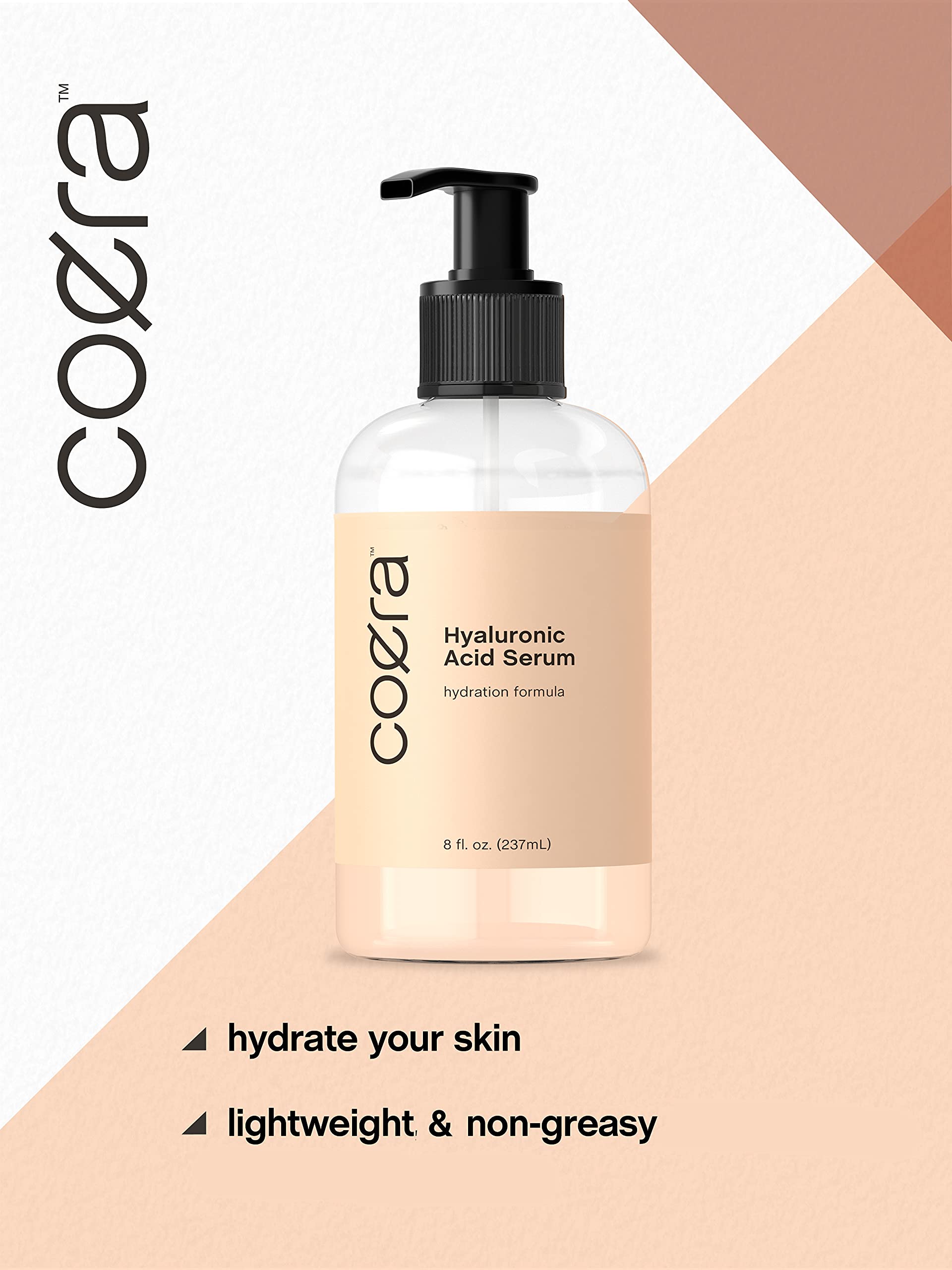 Coera Hyaluronic Acid Serum for Face & Skin | 8 oz | Paraben & SLS Free Moisturizer