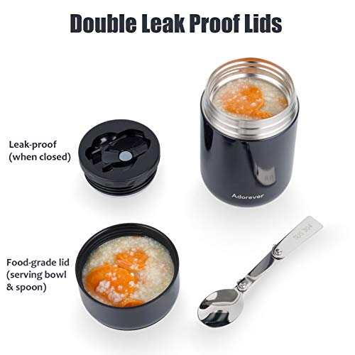 17oz Food Jar for Hot Food with Spoon, Stainless Steel Leakproof Insulated Lunch Containers for Kids Adults