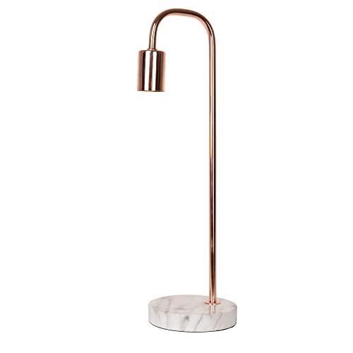 Catalina 20458-001 Modern Minimalist Sleek Faux Marble Table Lamp, 19", Rose Gold