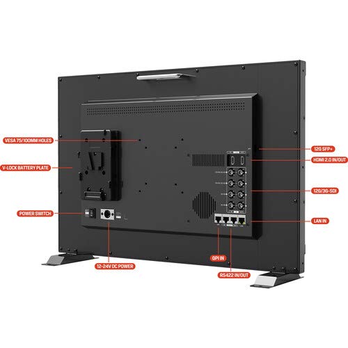LILLIPUT Q23-ABBP 10bit 23.8 inch 12G-SDI Professional Broadcast Production Studio Monitor 12G SDI and 12G-SFP Fiber Optic Input with Gold Mount