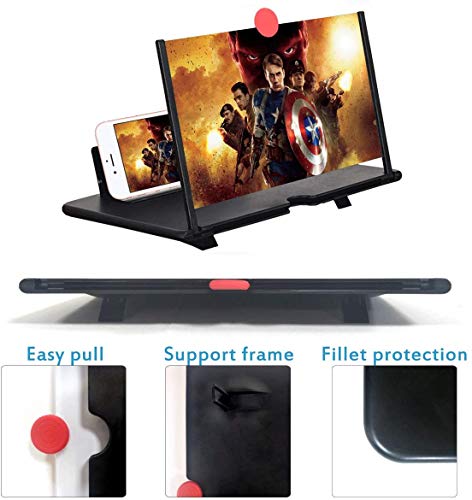 mozeeda Screen Expanders & Screen Magnifier Amplifier,3D HD New Phone Holder 12" Screen Amplifier,Movies,Videos,Games Movie Video Phone Foldable Stand Screen Phone Projector for All Smartphones