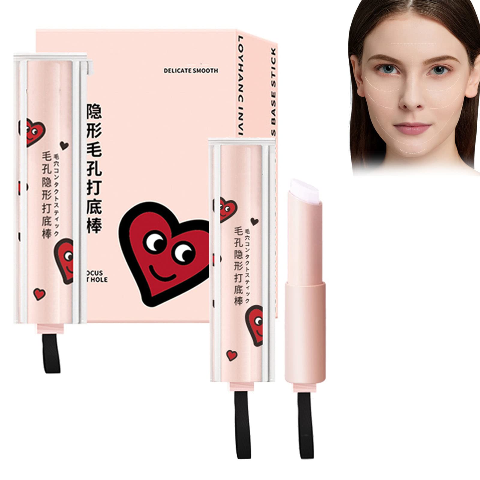 2PCS Bellabelle's Magic Makeup Primer, Stalleryy Pore-Perfecting Primer Stick, Bellabelle Make up Primer, Magical Pore Eraser Waterproof Face Primer Stick, Invisible Pore Primer Stick Moisturizing