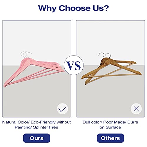 FairyHaus Natural Cedar Hangers 24Pack, Smooth Finish Wooden Coat Suit Hangers - Slim Sleek & Flat Cedar Wood Shirt Hangers with 360° Rotating Hook, Durable Cedar Clothes Hangers