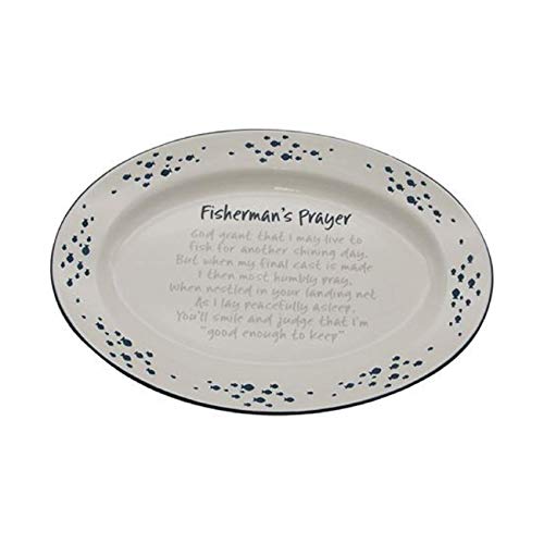 DEI Ceramic Platter, 14.25 x 10.25 x 1.5, Blue/White