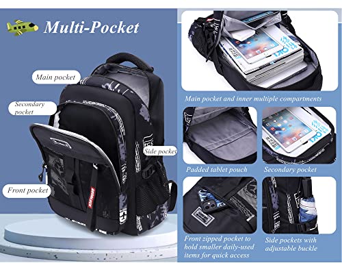 Camo Boys Rolling Backpacks for Kids School, Capacity Wheeled Bookbags Elementary School Bags Back Packs with 6 Wheels