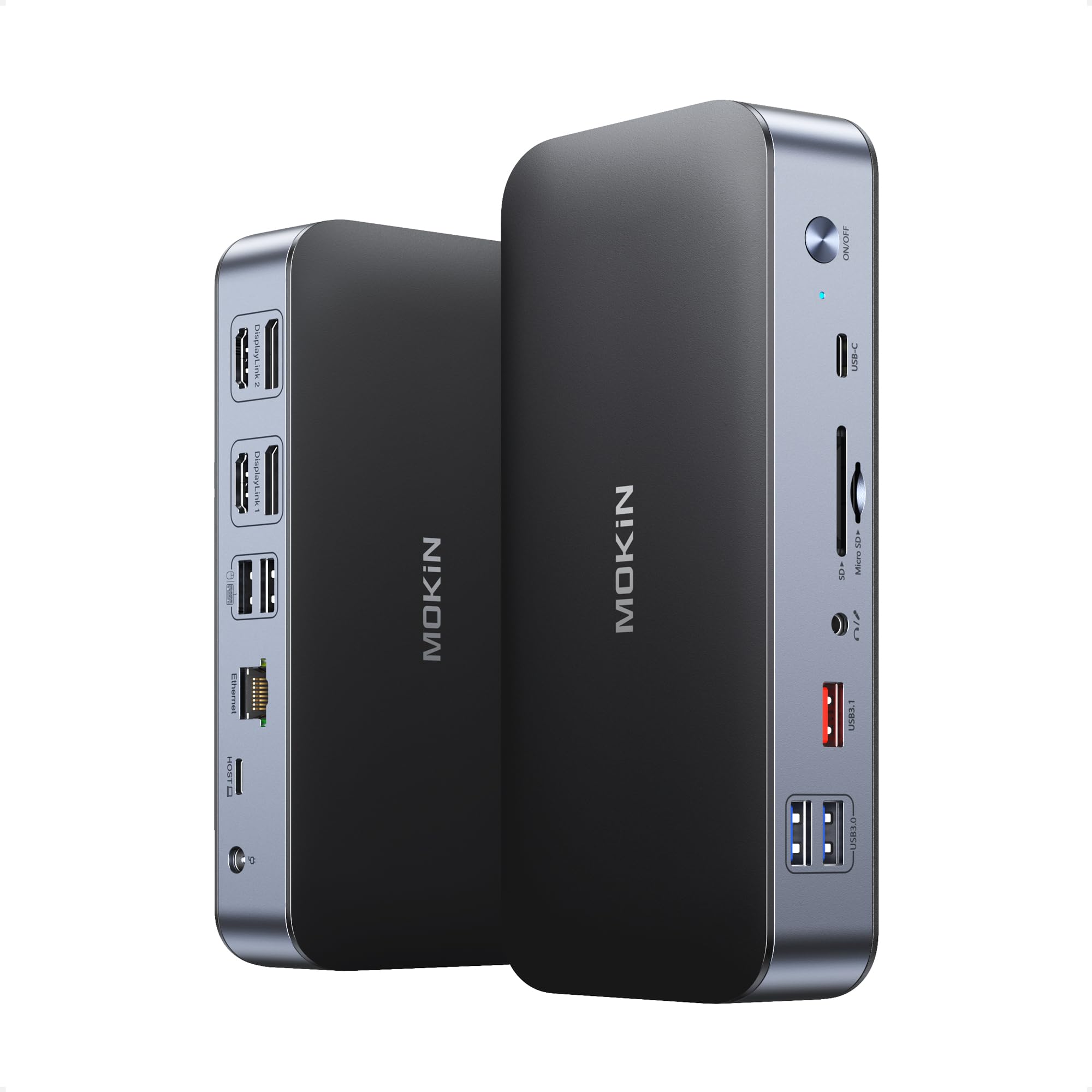 DisplayLink Laptop Docking Station Dual Monitor, USB C Dock with 120w Power, USB C Docking Station with 2 HDMI, 2 DisplayPort,2.5Gbps Ethernet,USB 3.1/3.0/2.0, SD/TF for MacBook Pro/Air/Dell/HP/Lenovo