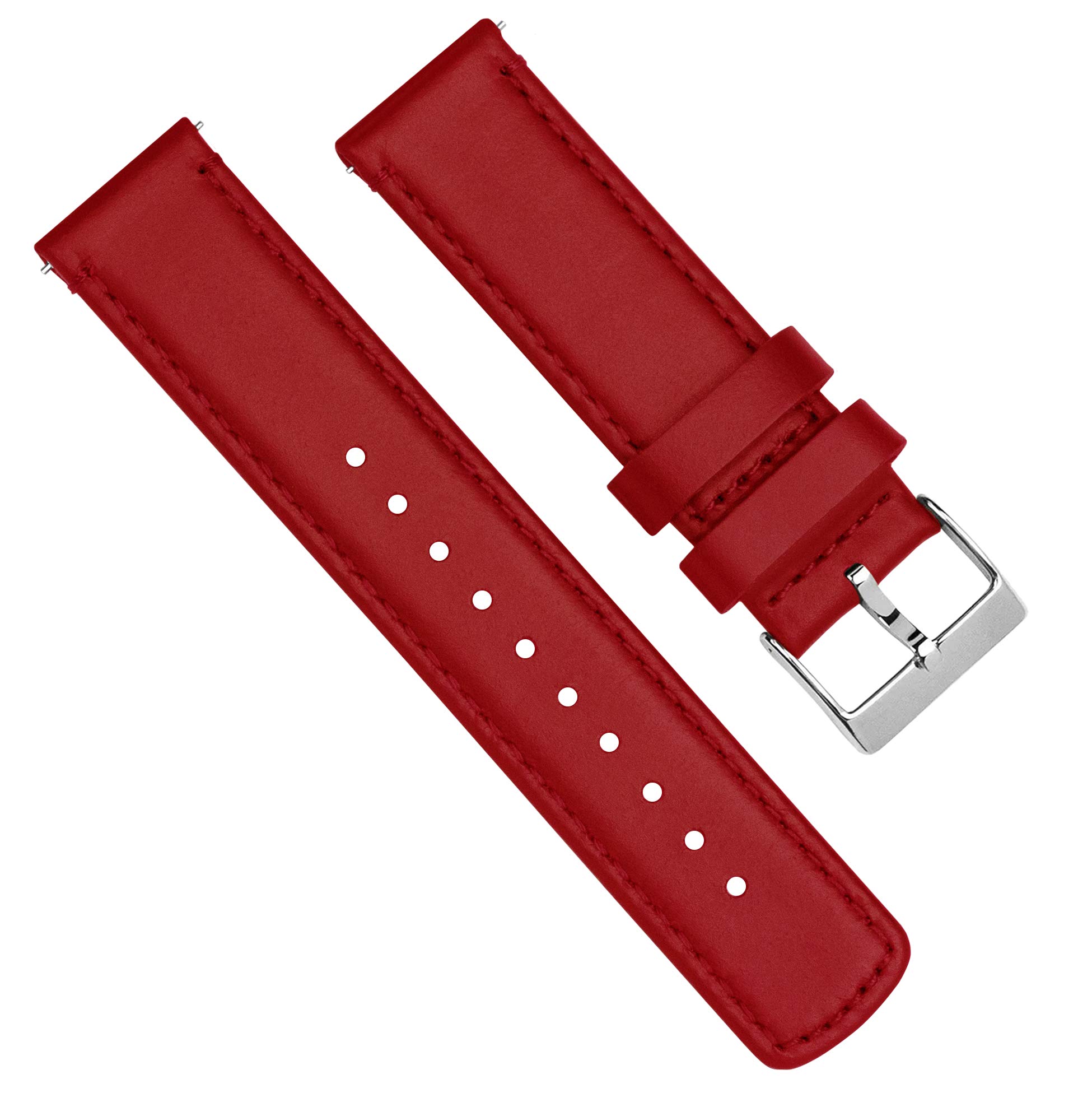 24mm Black/Linen BARTON Quick Release Top Grain Leather Watch Band Strap