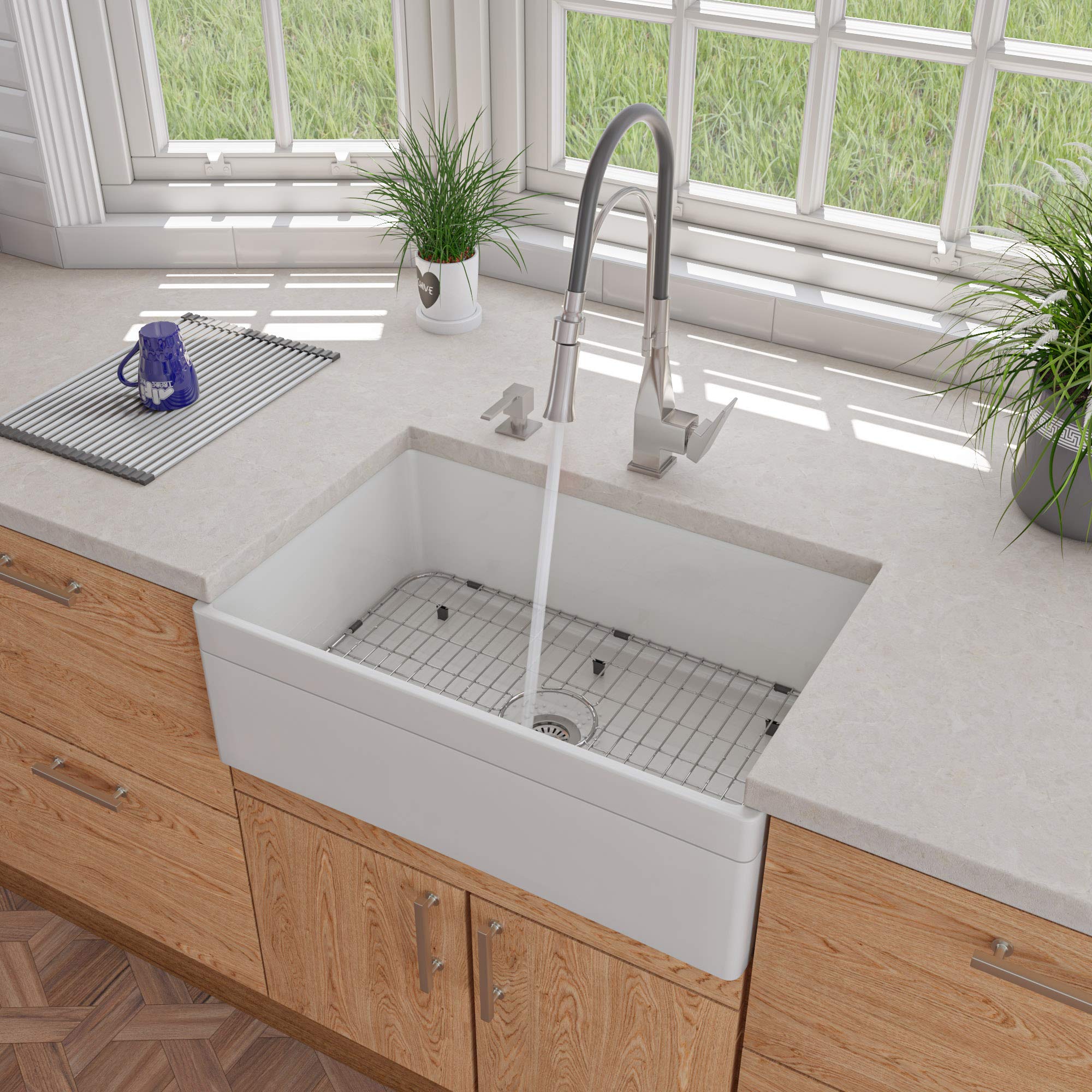 ALFI brand ABKF3023-BN Kitchen Faucet, 20.5"H, Brushed Nickel