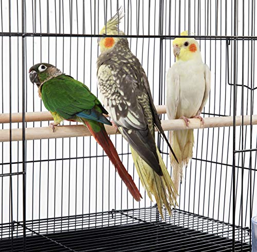 Yaheetech 30-inch Rectangle Stackable Breeding Flight Parakeet Bird Cage for Finches Budgies Cockatiels Conures Lovebirds Canaries Parrots w/Slide-Out Tray, Black