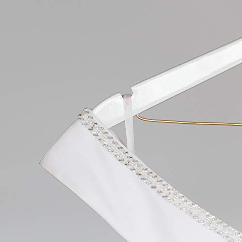 Ella Celebration Bride to Be Wedding Dress Hanger Wooden and Wire Hangers for Brides Gowns, Dresses (White with Light Gold and Bow)
