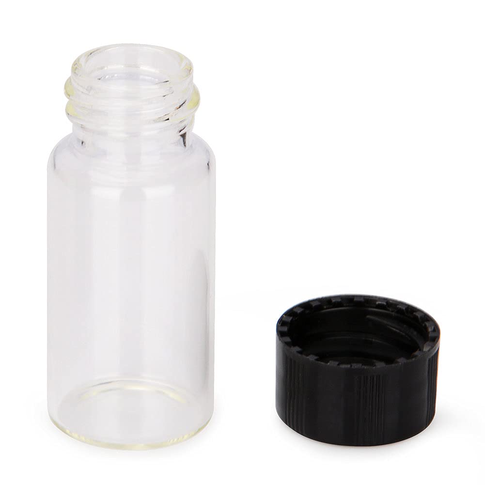 stonylab Clear Glass Sample Vials with Cap, Screw Cap Sample Vials Clear Glass Liquid Sampling Bottle Reagent Bottle with Cap Closure (10ml (42 Packs))