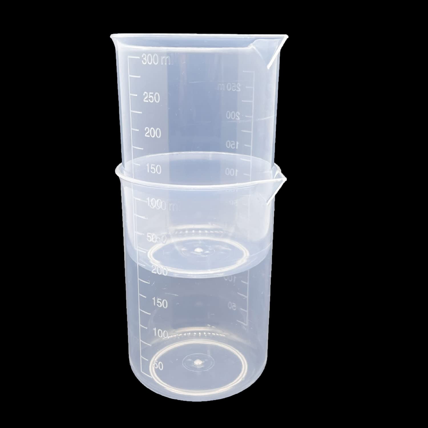 9 Pack Plastic Beakers, 300ml/10.1oz Epoxy Mixing Cups, Plastic Graduated Cup Clear Measuring Cup with 50 Pcs Mixing Sticks for Resin, Epoxy, Stain, Mixing Paint