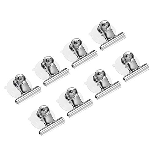 YARNOW 8 Pcs Suction Cup Clip Display Business Cards Holder Stand Clear Clamps Hanging Home Office Accessories