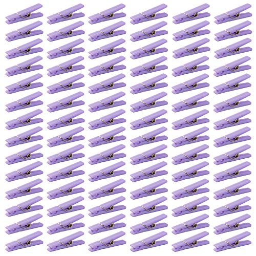 Clothes Pins Baby Shower Clothespin Favors Pink Girl Blue Boy Party Game Purple Clothespin(48PCS (Purple)