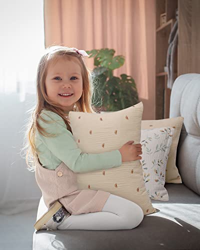 Blissful Diary Toddler Pillow with Muslin Cotton Pillowcase, 13x18 Kids Pillows for Sleeping and Traveling, Crib Pillow, Small Pillow for Kids, Toddler Bed Pillows (Rainbow)