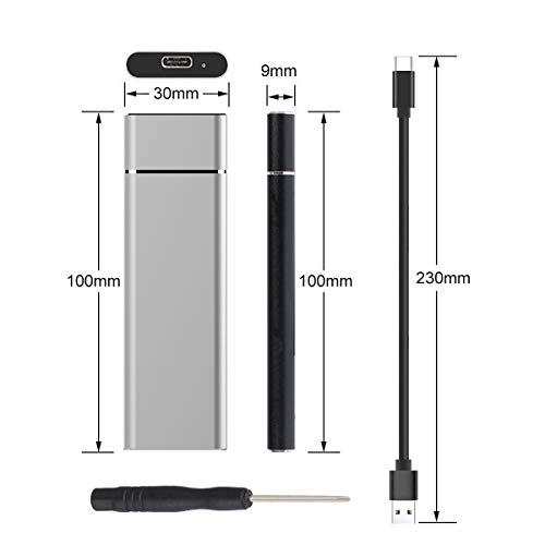 VDSOIUTYHFV 1.8 Inches External Hard Drive Portable HDD, USB 3.1, SSD High Speed Mobile Solid State Drive 2TB 1TB 480-520(MB/s)