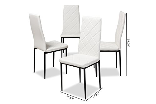 Baxton Studio Blaise Modern and Contemporary White Faux Leather Upholstered Dining Chair