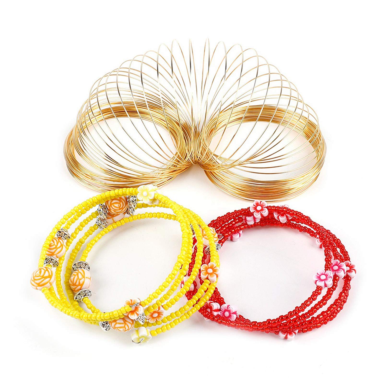 500 Loops Jewelry Wire Memory Beading Wire Steel Memory Wire Cuff Bangle Bracelet for Jewelry Making Supplies Art Creation Bracelet Necklace DIY Crafts Making Jewelry Making Dolls