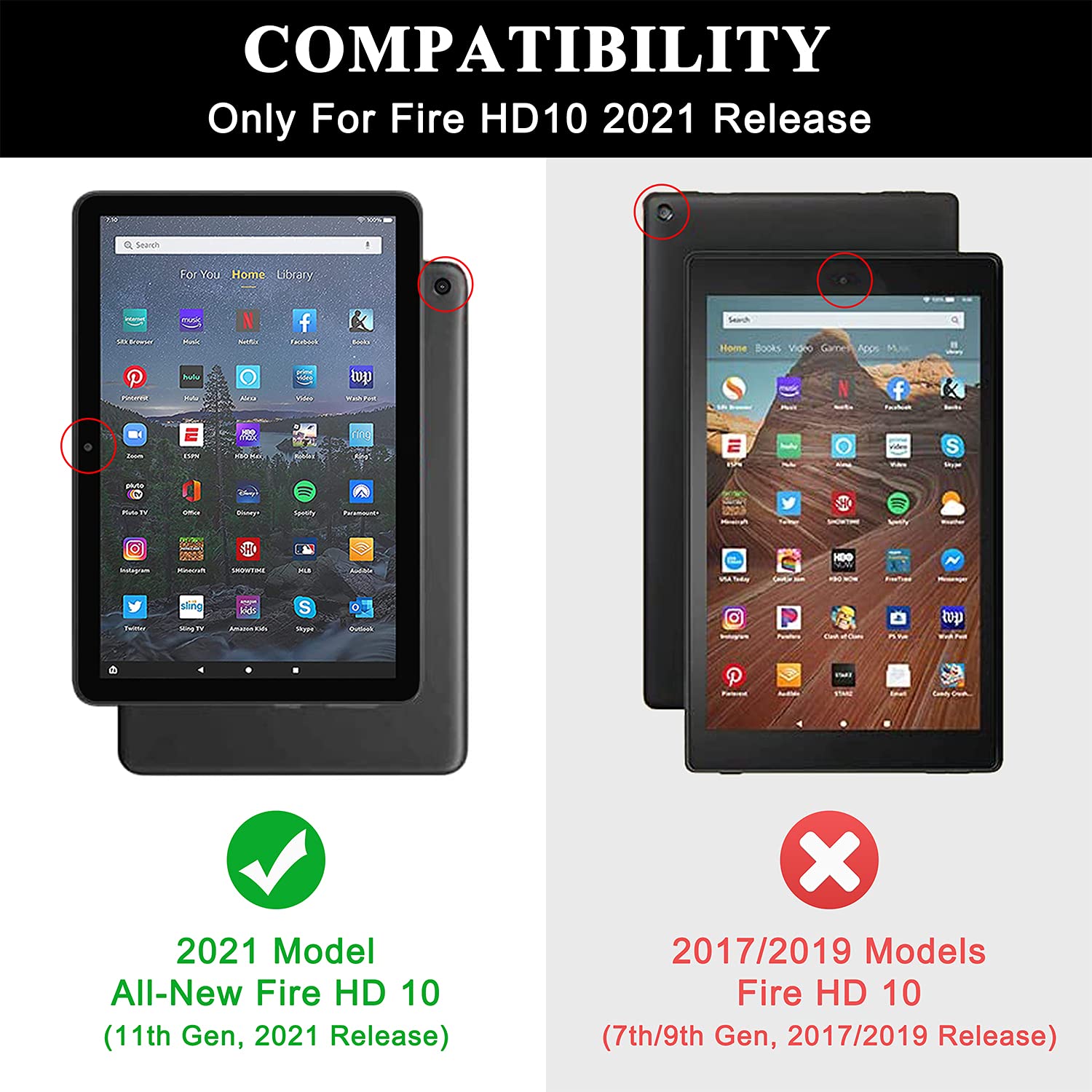Soke Case for All-New Amazon Fire HD 10 & 10 Plus Tablet (Only Compatible with 11th Generation, 2021 Release) Premium Folio Stand Cover with Auto Wake/Sleep for 10.1 Inch Tablet, Black