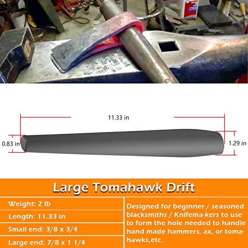 Blacksmith Drift Kit Blacksmith Hammer Eye Drift Tool Set Includes Knifemakers Tomahawk, Large Hammer and Mouse Axe Drift, Blacksmith Forging Tools, 3PCS