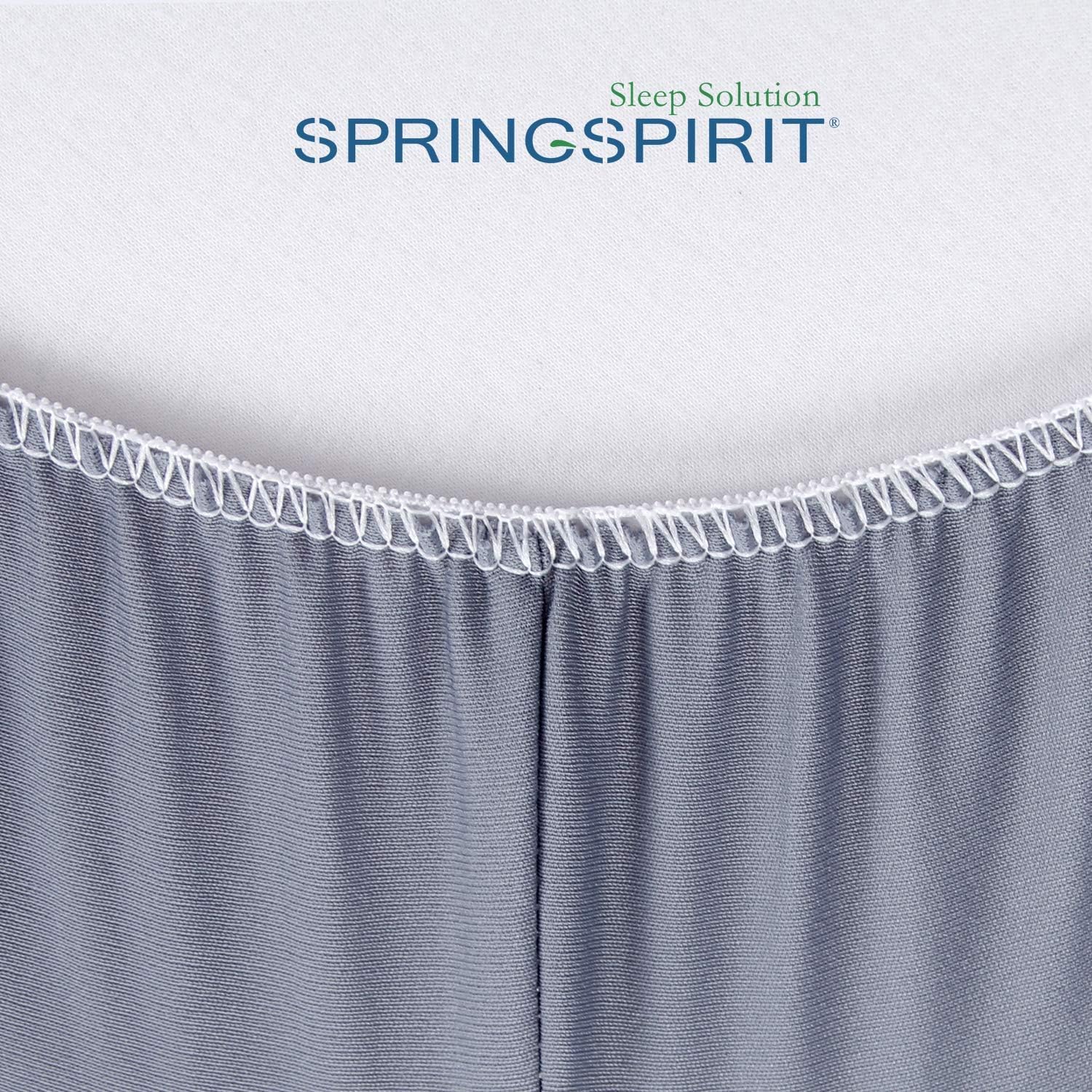 Box Spring Cover Queen Size, Alternates for Bed Skirt, Smooth and Elastic Woven Material Wrap Around 4 Sides of The Box Spring, Wrinkle & Fading Resistant, Washable, Dustproof, Gray
