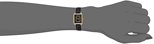 Anne Klein Women's Japanese Quartz Dress Watch with Faux Leather Strap, Black, 14 (Model: AK/3820GPBK)
