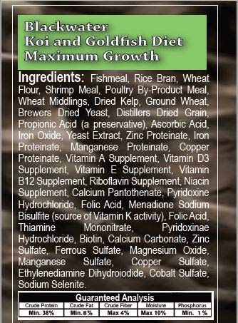 Blackwater Premium Koi and Goldfish Foods Max Growth 40lb, Medium Pellet