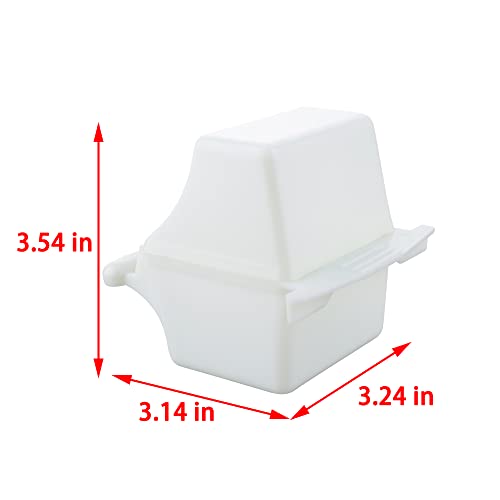 4 Pcs Bird Small Slot Feeder Plastic Food and Water Dispenser Bowl No Mess Cage Hanging Feeder Cup (White)