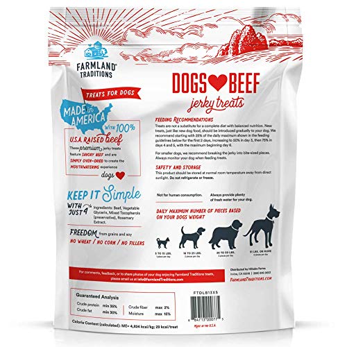Farmland Traditions Filler Free Dogs Love Beef Premium Jerky Treats for Dogs (40 oz.)