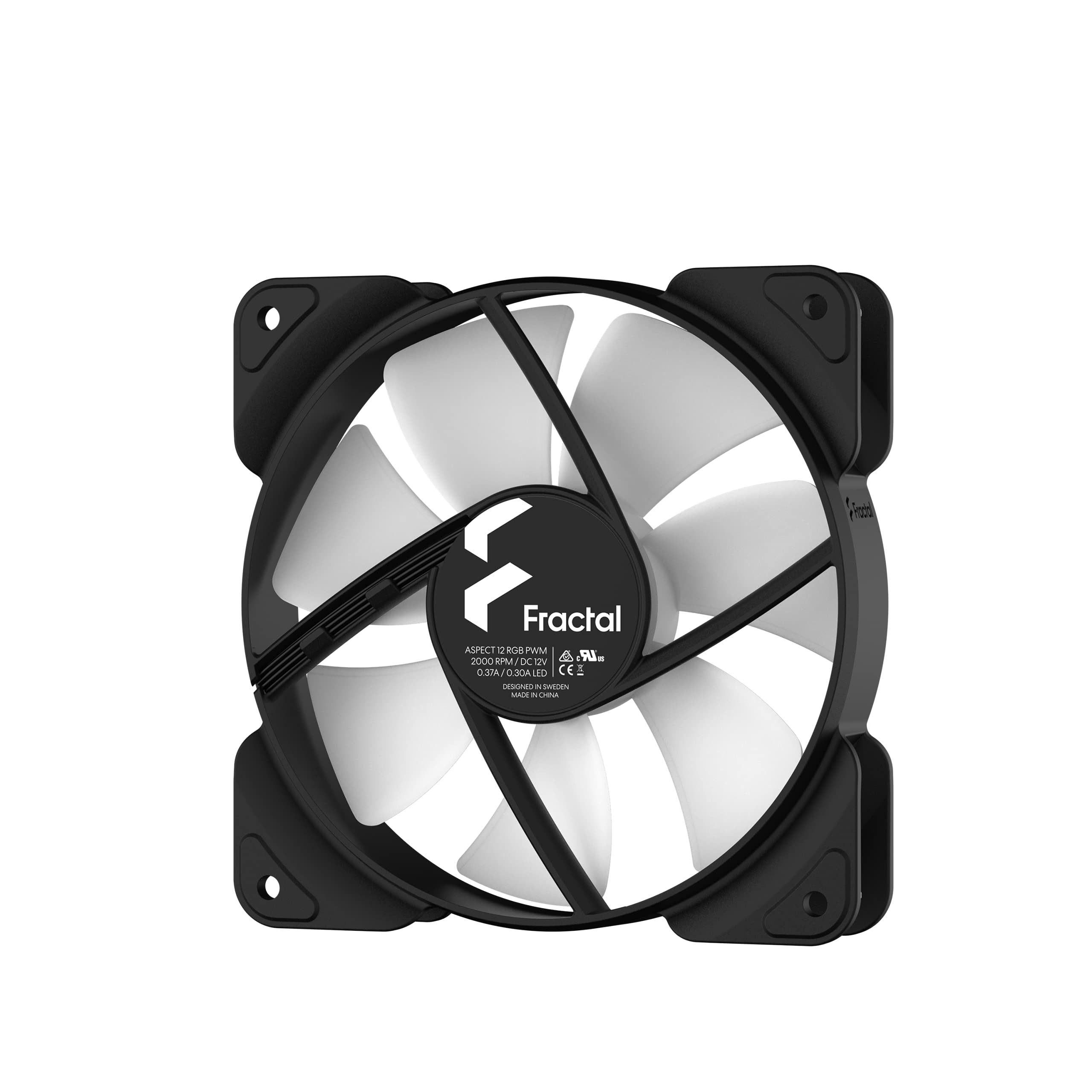 Fractal Design Aspect 12 RGB 120 mm PWM Wide 500-2000 RPM Range Black Frame 3-Pack Computer Fan